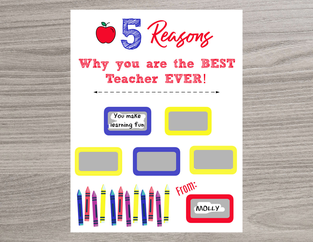 Best Teacher Ever Scratch Off Card – scratchawayshop.com